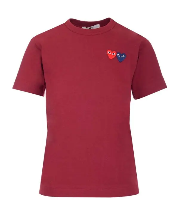 Comme Des Garçons Comme Des Garons Play Double Heart Crewneck T-shirt - Red