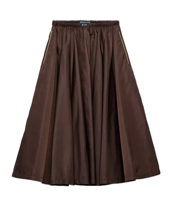 Prada Lightweight Gathered Re-nylon Skirt - Black
