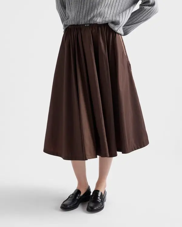 Prada Lightweight Gathered Re-nylon Skirt