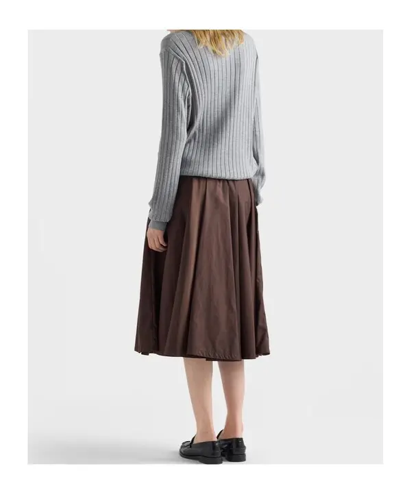 Prada Lightweight Gathered Re-nylon Skirt - Brown