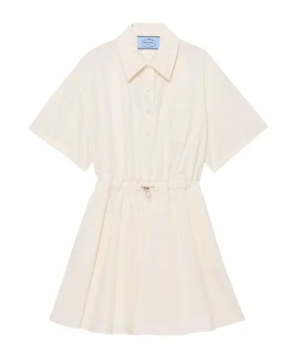 Prada Short-sleeved Technical Pongé Dress