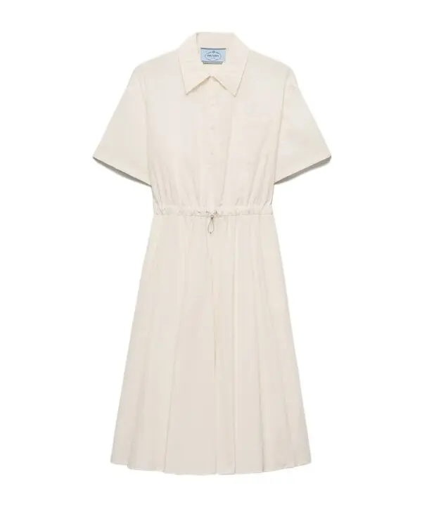 Prada Short-sleeved Technical Pongé Dress