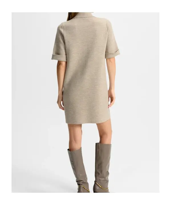 Veronica Beard Beige Short-sleeve Patch-pocket Dress