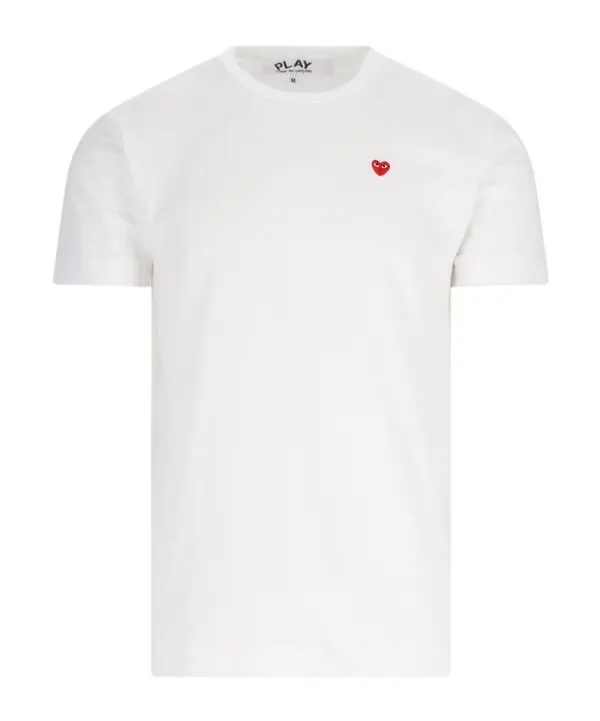 Play Comme Des Garcon Comme Des Garçons Play Heart Embroidered Crewneck T-shirt - Gray