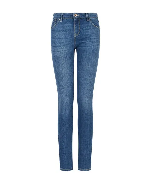 Emporio Armani Skinny Jeans With Embroidered Logo - Blue