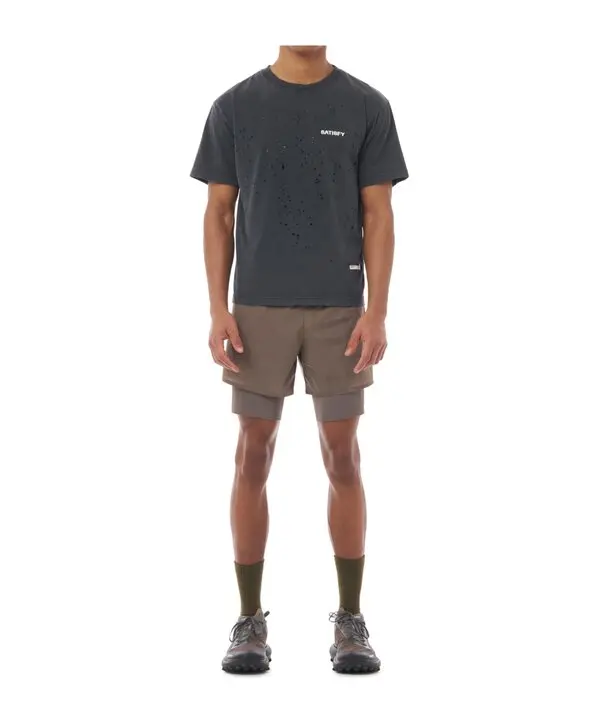 Satisfy Distressed Logo T-shirt - Black