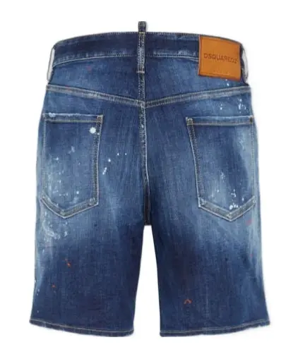 Dsquared2 Medium Wash Distressed Denim Shorts