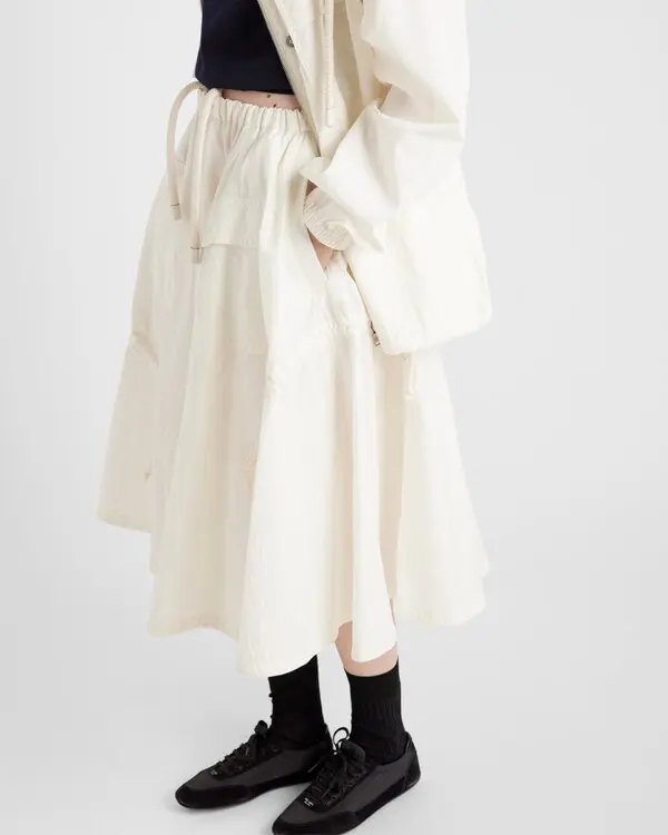 Prada Technical Pongé Skirt