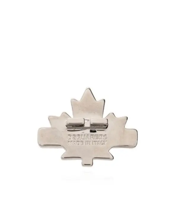 Dsquared2 Logo Engraved Leaf Shape Brooch