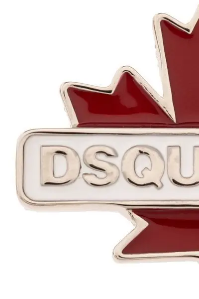 Dsquared2 Logo Engraved Leaf Shape Brooch