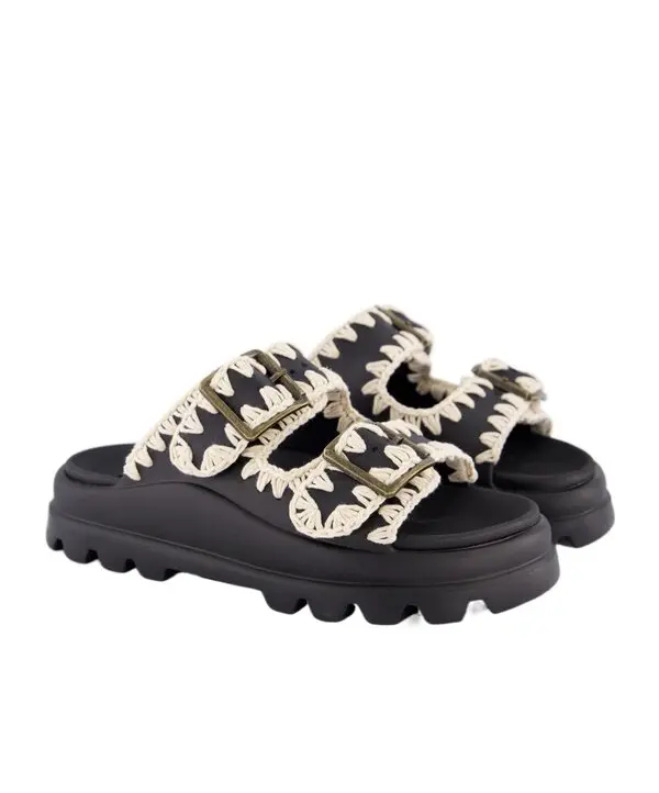 Mou Eva One-piece Buckled Slides