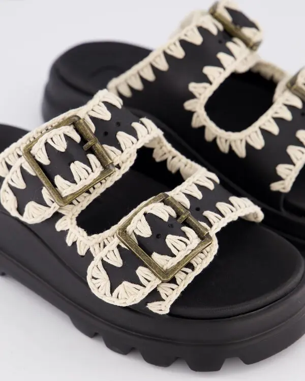 Mou Eva One-piece Buckled Slides