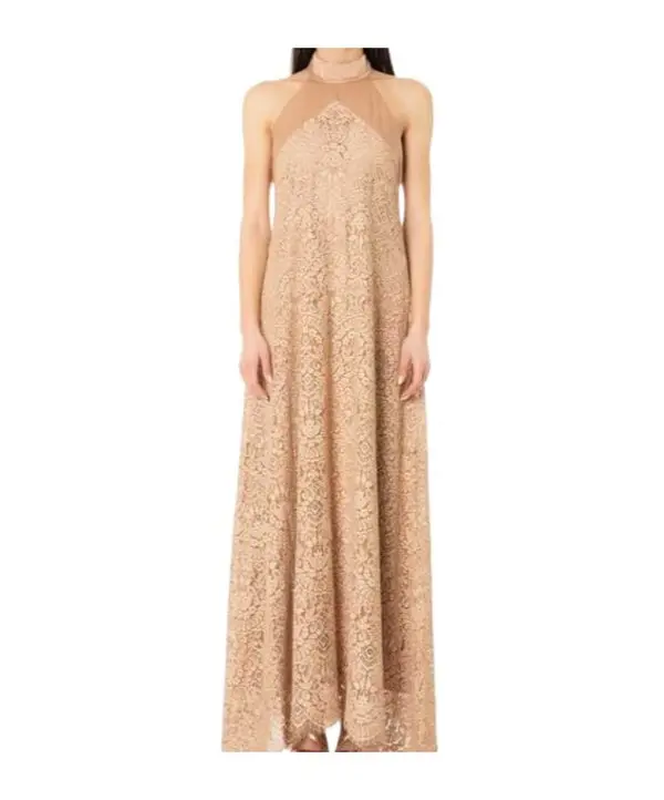 D.exterior Halter Neck Dress - Nude