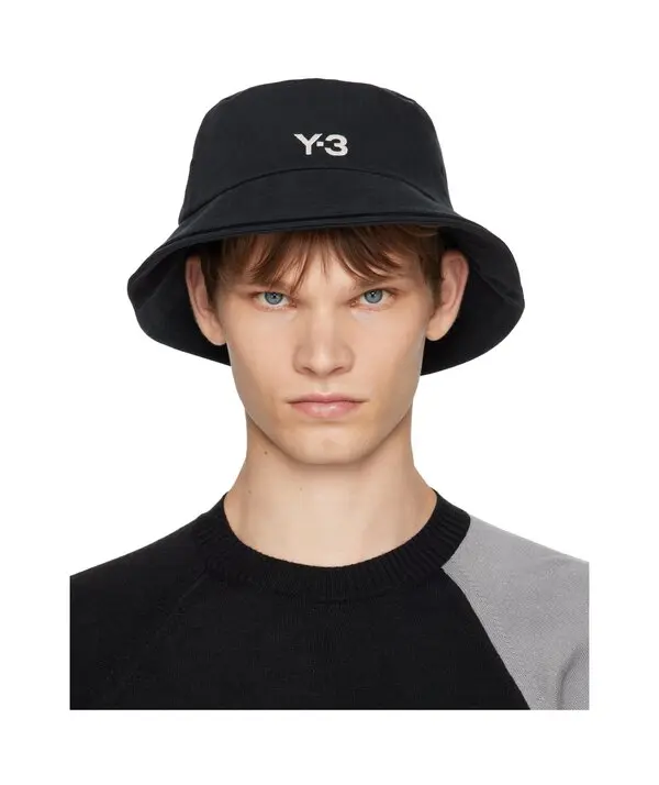 Y3 3-striped Bucket Hat