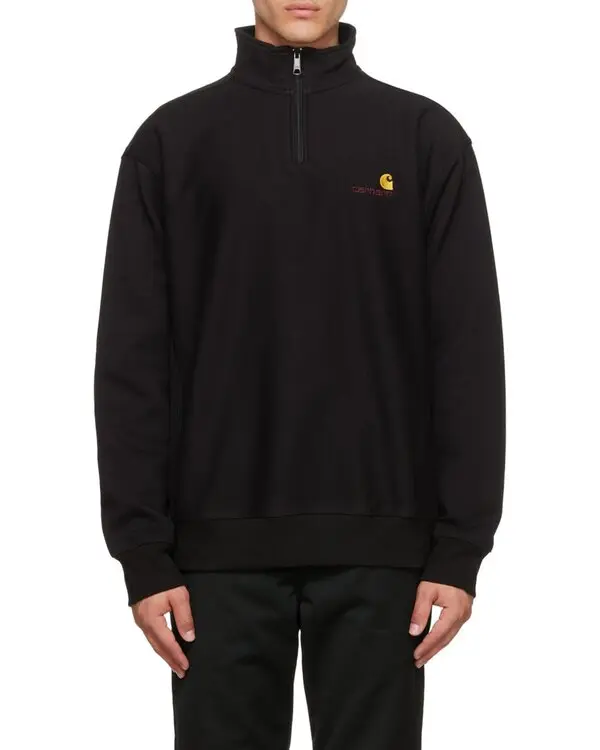 Carhartt Work In Progress Logo Embroidered Half-zip Sweatshirt