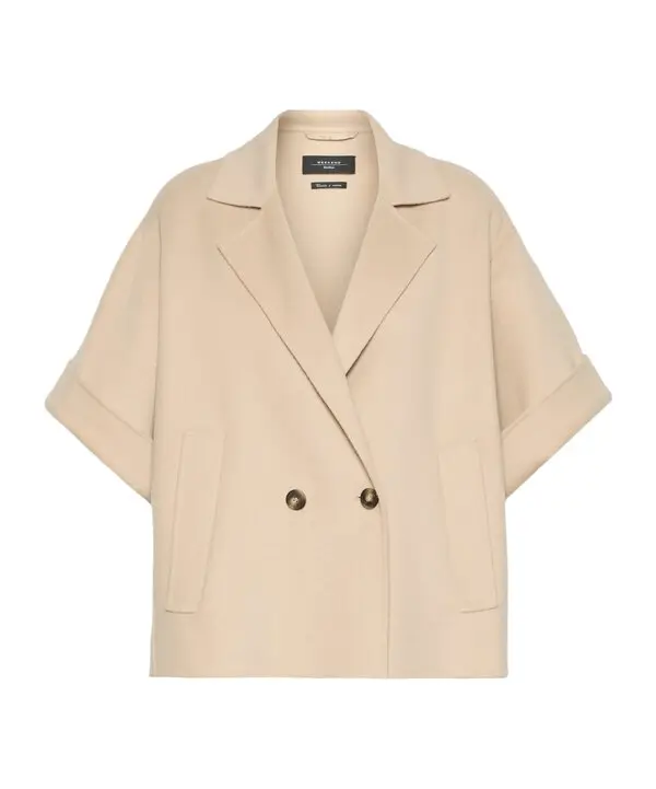Max Mara Double-breasted Short Coat - Sand-colored