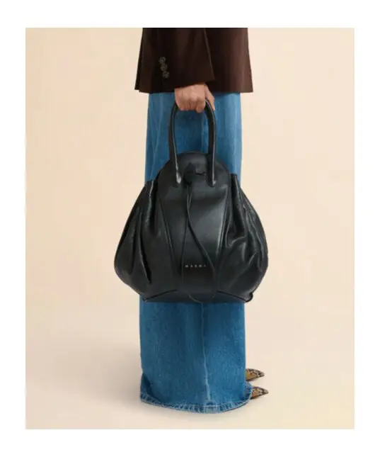 Marni Logo Stamped Tulipea Large Handbag