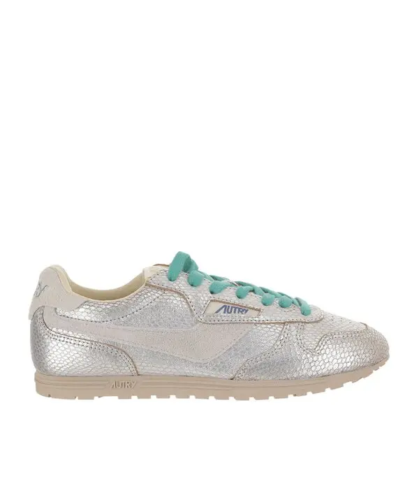 AUTRY Snakeskin-effect Metallic Sneakers