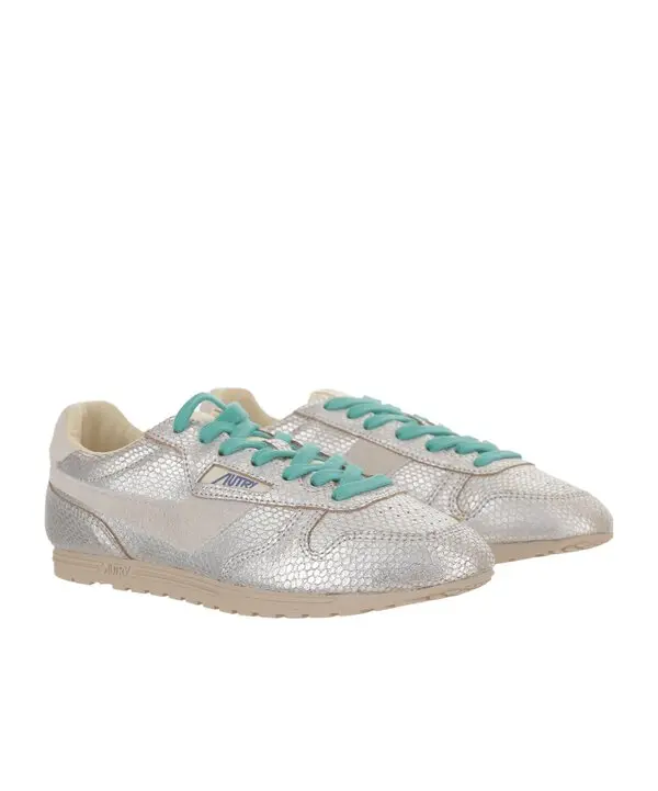 AUTRY Snakeskin-effect Metallic Sneakers