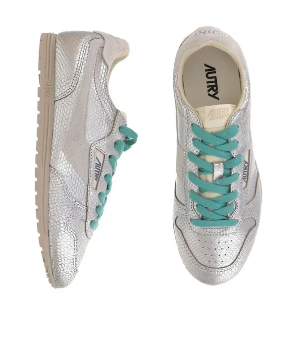 AUTRY Snakeskin-effect Metallic Sneakers