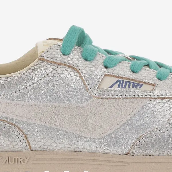 AUTRY Snakeskin-effect Metallic Sneakers