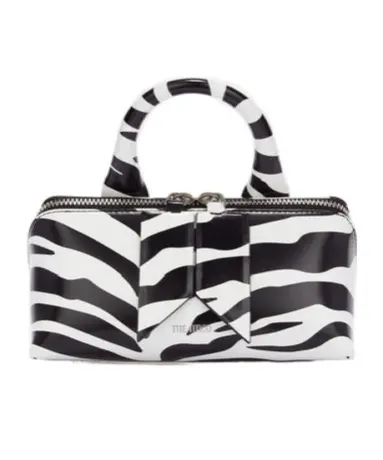 Attico Friday Zebra Printed Small Handbag - Black
