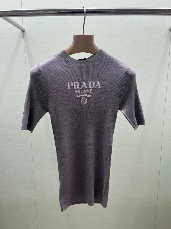 Prada Silk Crew-neck Sweater With Logo