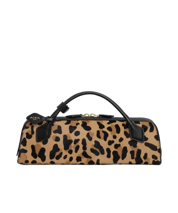 Alaïa Le Teckel Clutch In Leopard Haircalf - Brown