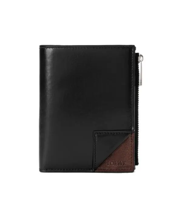 Loewe Switch Slim Compact Wallet In Supple Grained Calfskin And Suede