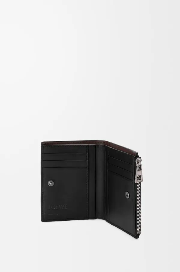 Loewe Switch Slim Compact Wallet In Supple Grained Calfskin And Suede