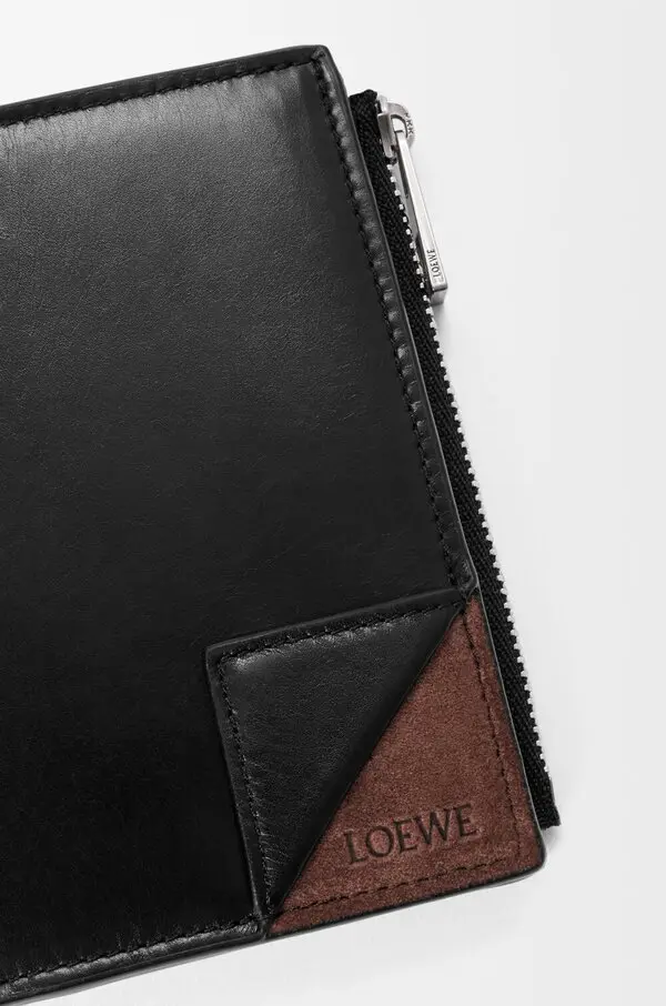 Loewe Switch Slim Compact Wallet In Supple Grained Calfskin And Suede