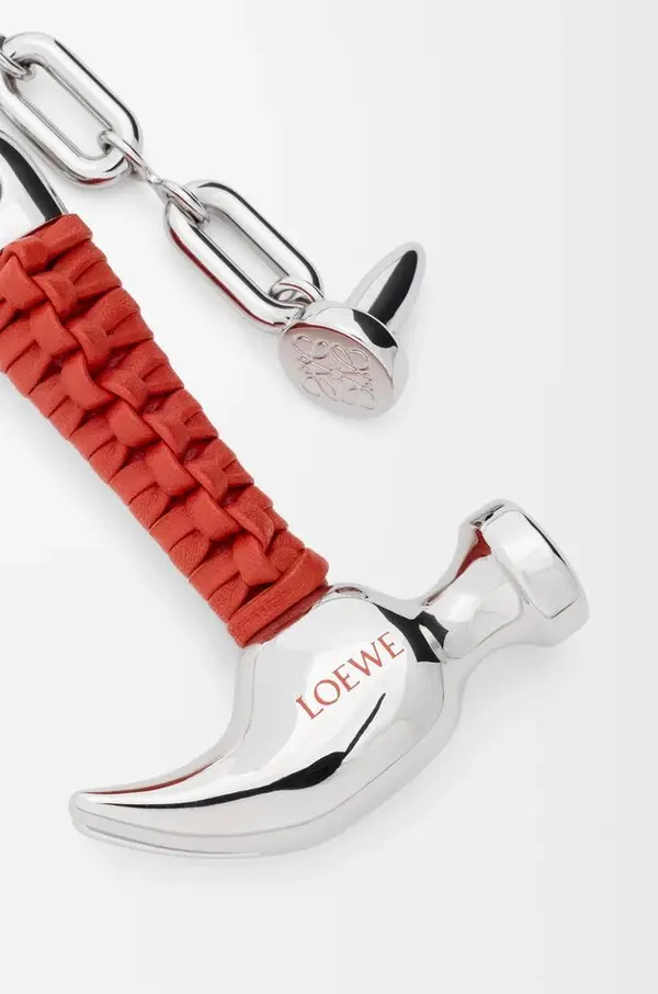 Loewe Hammer Charm In Brass And Calfskin