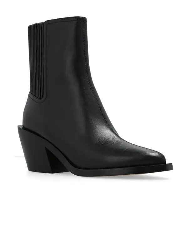 COACH 75mm Pointed-toe Leather Ankle Boots