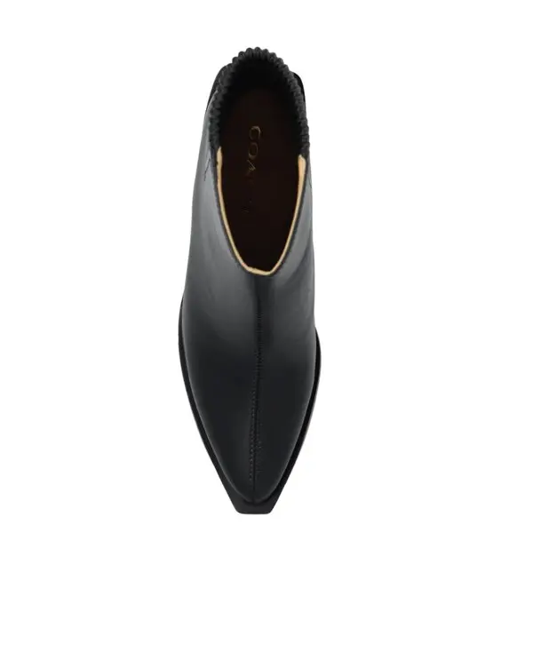 COACH 75mm Pointed-toe Leather Ankle Boots