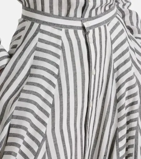 Ralph Lauren Shamus Striped Linen Maxi Skirt