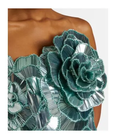 Oscar De La Renta Sequined Bustier Dress