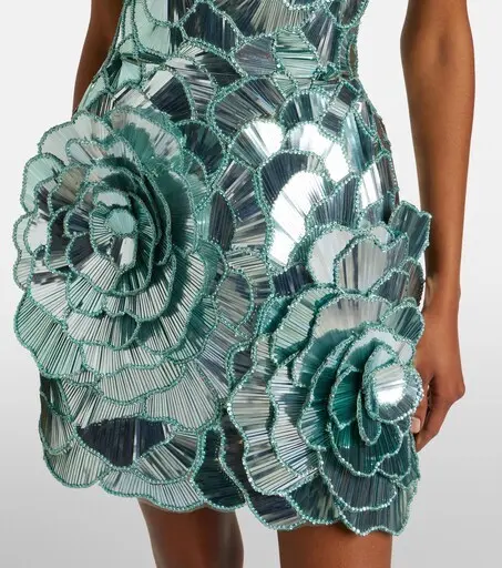 Oscar De La Renta Sequined Bustier Dress
