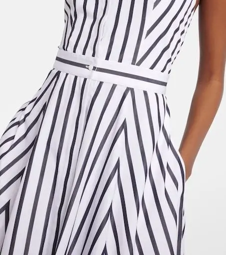 Ralph Lauren Eldred Striped Cotton Halterneck Maxi Shirt Dress - Gray