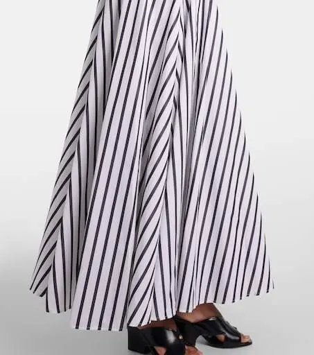 Ralph Lauren Eldred Striped Cotton Halterneck Maxi Shirt Dress - Gray