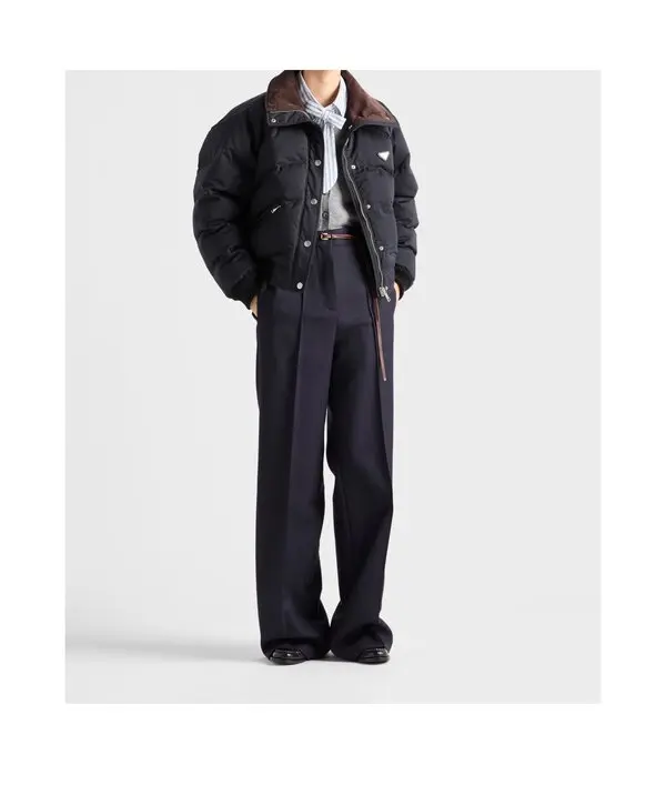 Prada Cropped Compact Poplin Down Jacket