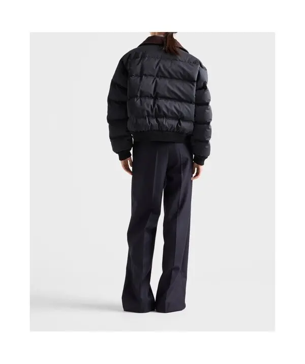 Prada Cropped Compact Poplin Down Jacket