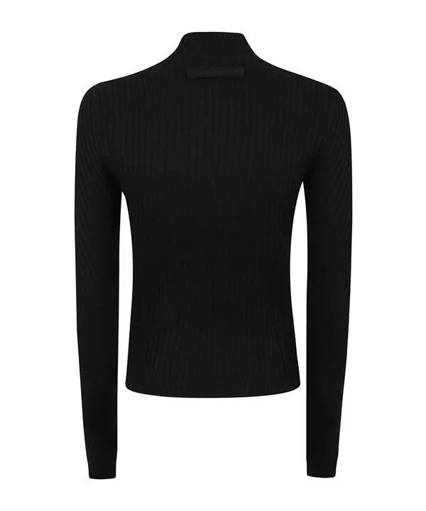 Victoria Beckham Georgia Ribbed-knit High-neck Jumper - Black