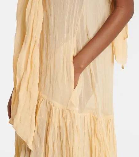Plan C Scarf-detail Cotton-blend Maxi Dress
