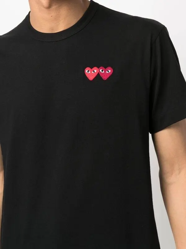 Play Comme Des Garcon Comme Des Garçons Play Double Heart Crewneck T-shirt