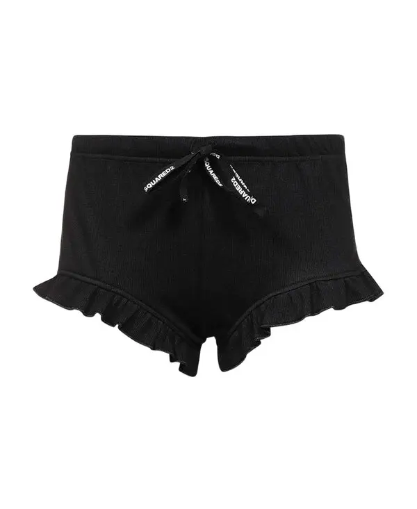 Dsquared2 Ribbed Knit Shorts With Bow Detail - Black