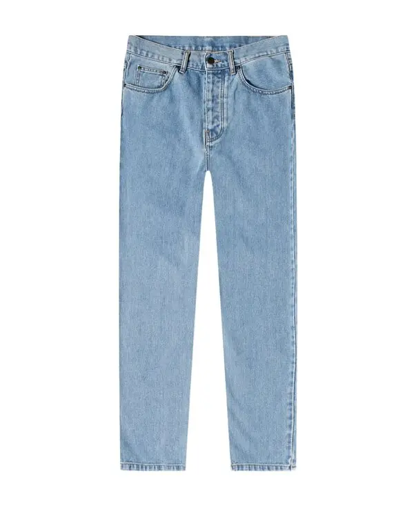 Carhartt Work In Progress Newel Logo-patch Straight-leg Jeans - Blue