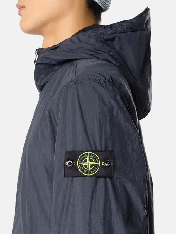 Stone Island Logo Patch Hooded Zip-up Jacket