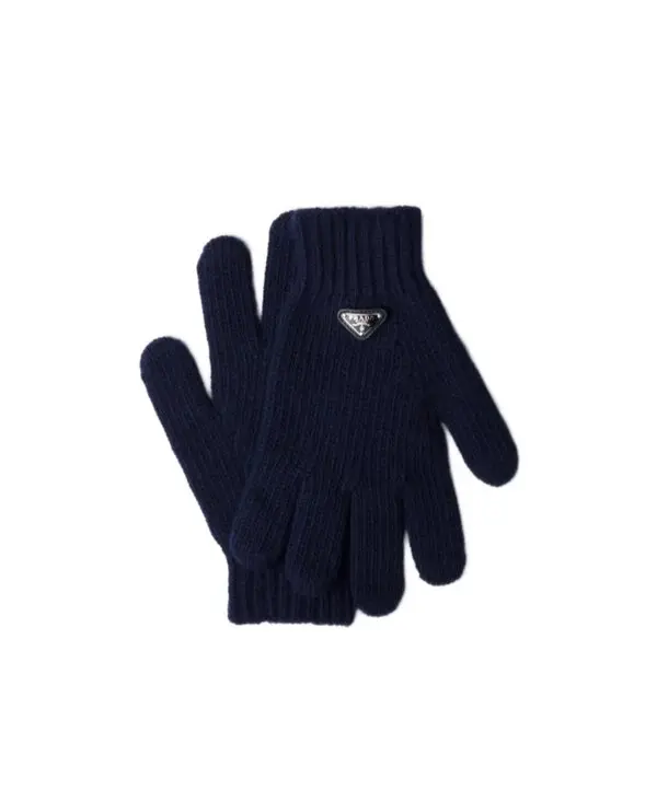 Prada Triangle Knit Gloves
