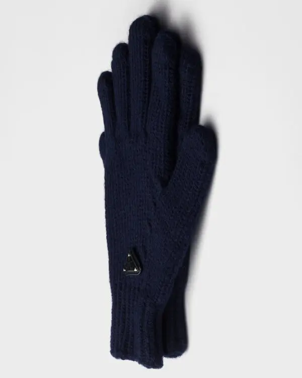Prada Triangle Knit Gloves