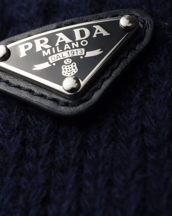 Prada Triangle Knit Gloves